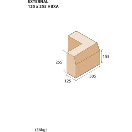 Kerb External Angle Half Battered HB HBXA 125mm x 255mm